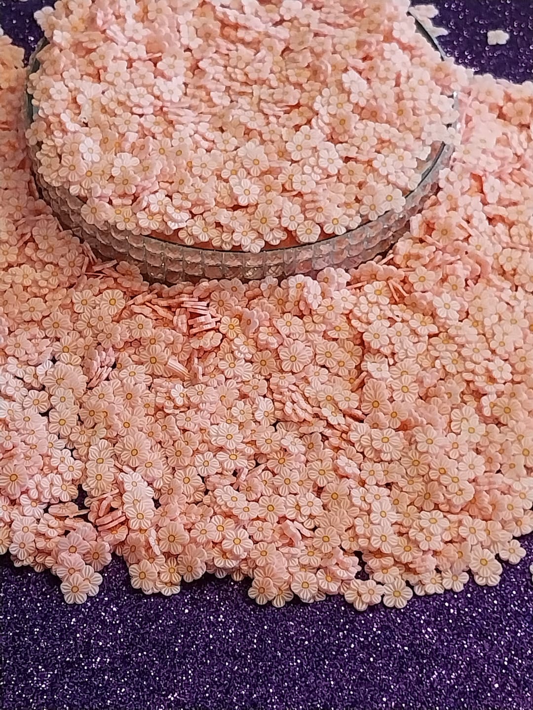 Fake Sprinkles - Pink Cherry Blossom Flowers- Use With Slime, Lip Gloss ...