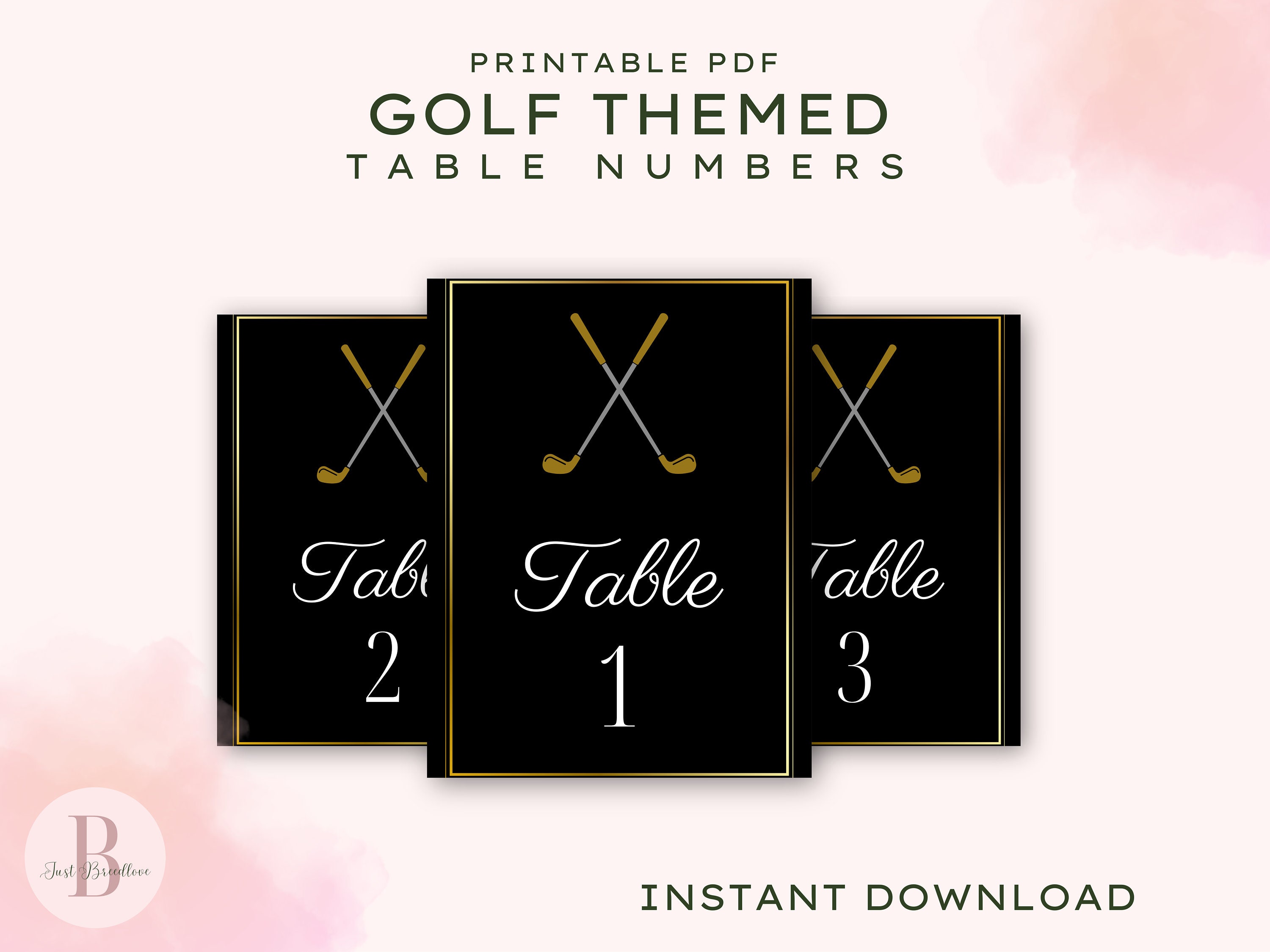 Golf Themed Table Numbers Unique Sports Wedding Decor Golf Table ...