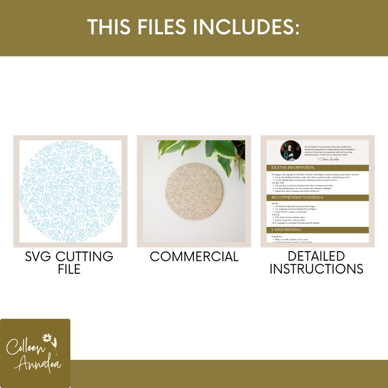 Spring Floral SVG File || Scored Laser File || Engraved Wood ||digital ...