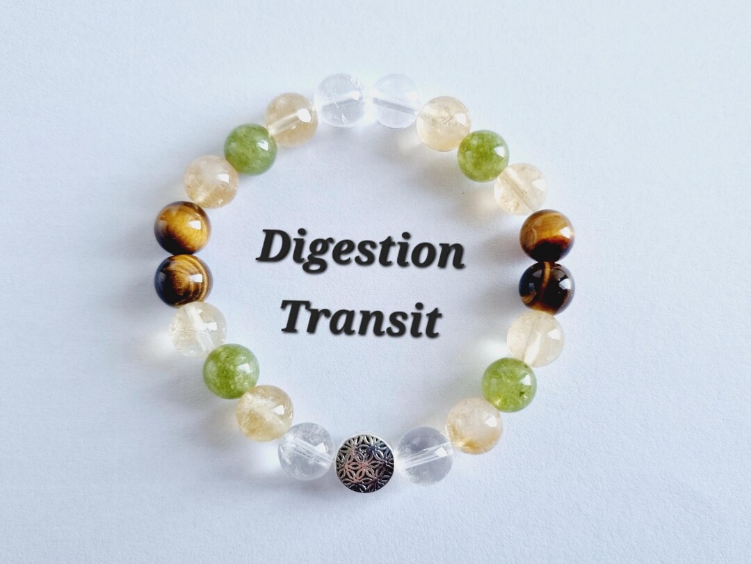 Digestion and Transit Bracelet With Natural Stones: Peridot, Rock ...