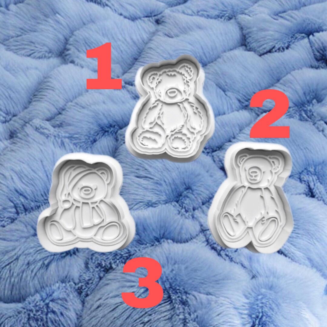 Teddy Bear, Cookie Cutter With Stamp, Cookie Cutter, Play-doh Cutter ...