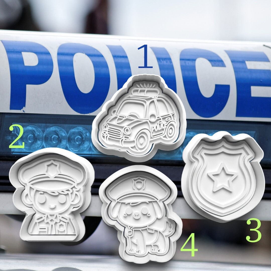 Police Department Cookie Cutter With Stamp,cookie Cutter, Play-doh ...