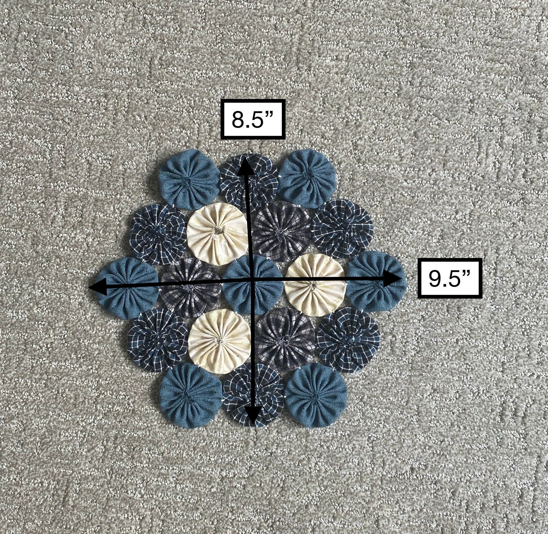 Handmade Blue Plaid Yoyo Doily - Etsy