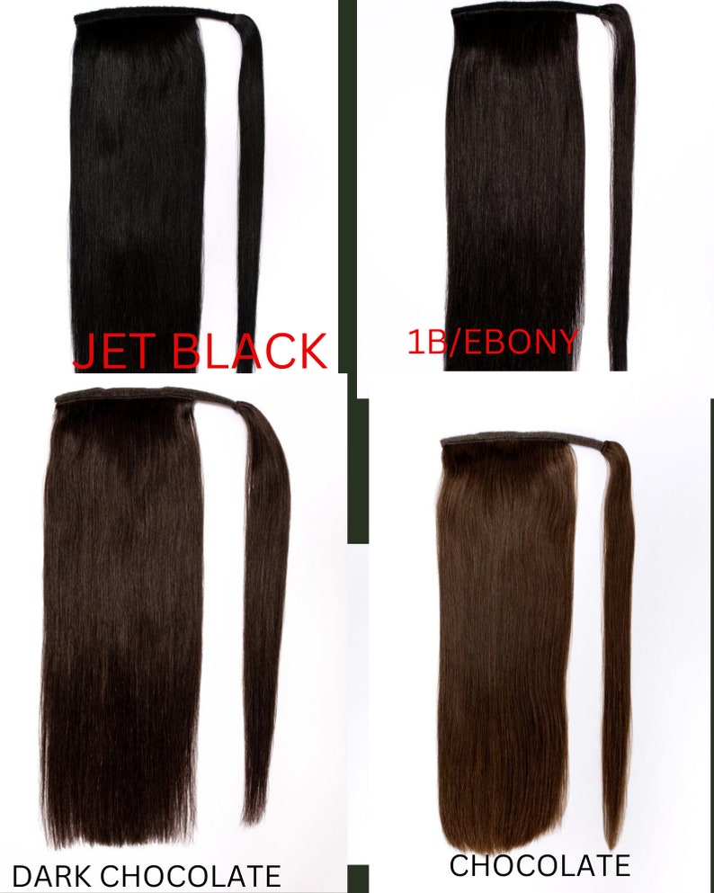 ALL Colours Human Hair Wrap Ponytail /clip in Ponytail: Blonde, Silver ...