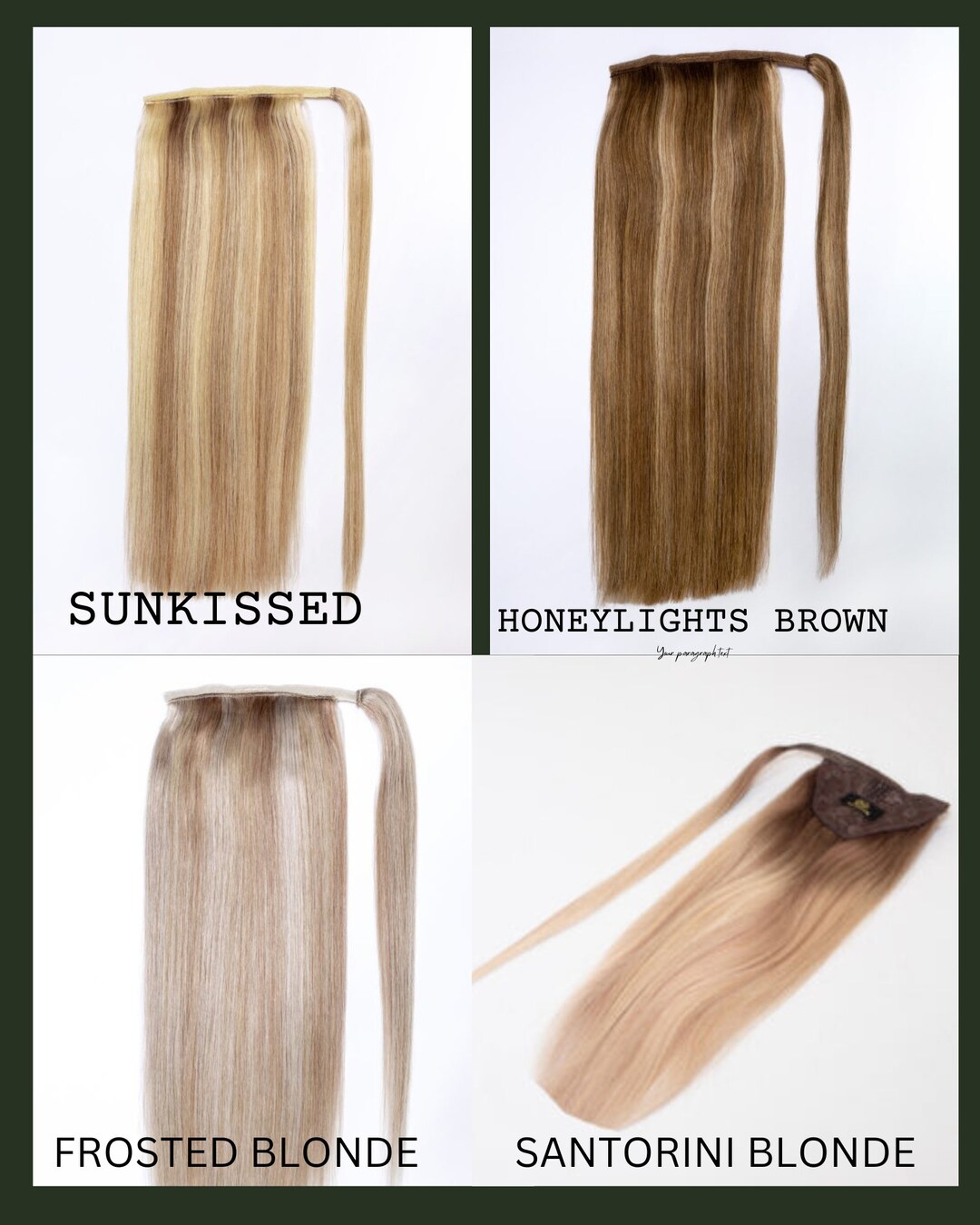 ALL Colours Human Hair Wrap Ponytail /clip in Ponytail: Blonde, Silver ...