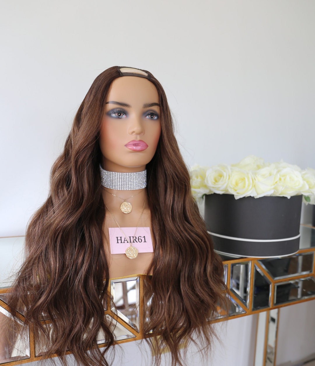 MIRANDA Warm Light Brown Colour 4, Light Chocolate Brown, Human Hair U ...