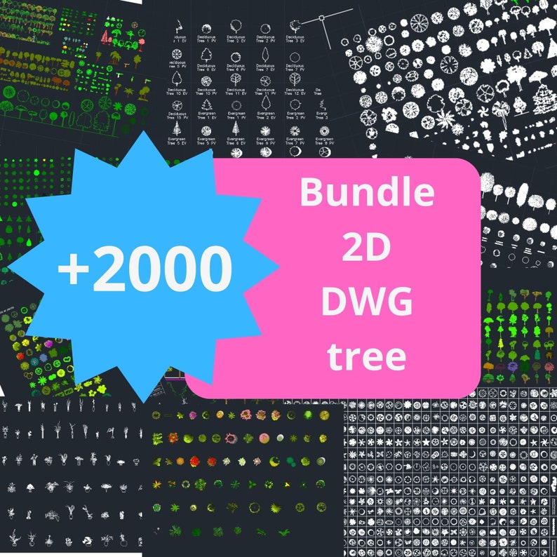 Autocad Tree Bundle 2D DWG Tree End Plant Blocks Templates for Interior ...