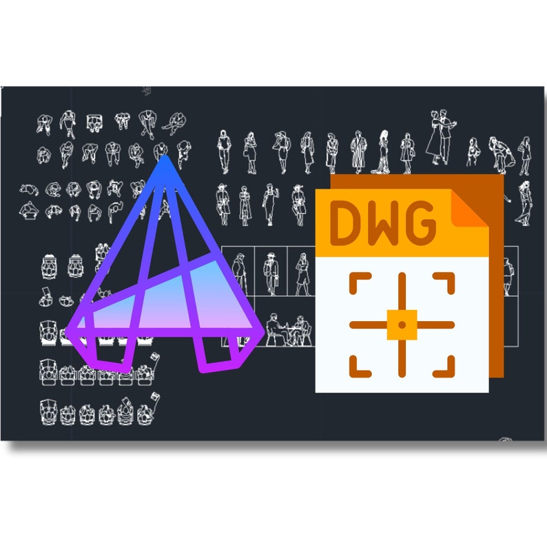 Autocad DWG 2D View People Blocks Human, Autocad File,autocad 2D ...