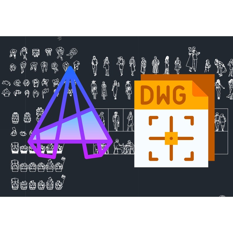 Autocad DWG- 2D View People Blocks Human, Autocad File,autocad 2D ...