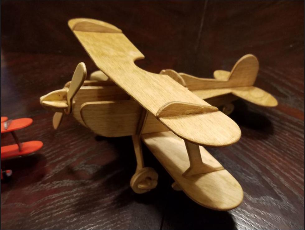 Laser Cut Bi-plane 3D Puzzle DXF File,lasercut Airplane 3D Model Simple ...