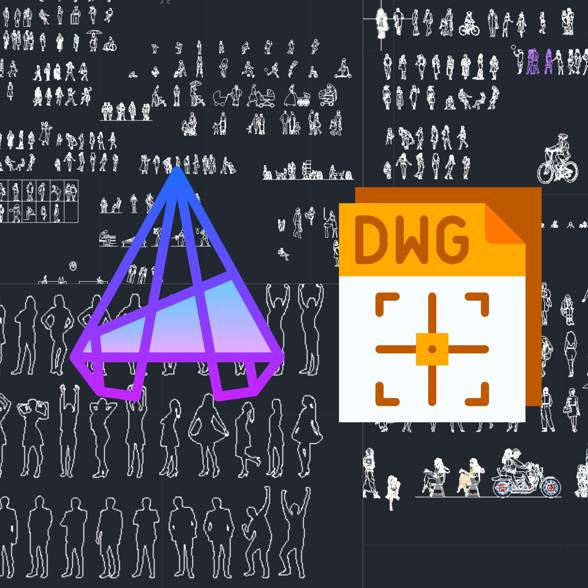 Autocad DWG- 2D View People Blocks Human, Autocad File,autocad 2D ...