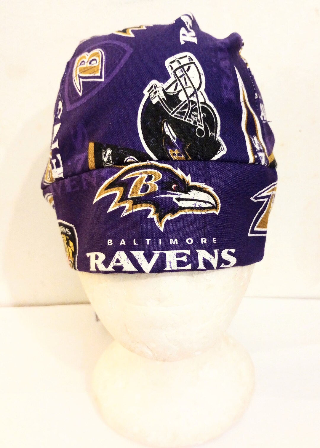 Baltimore Ravens Handmade Retro Print Skull Cap Bandana - Etsy