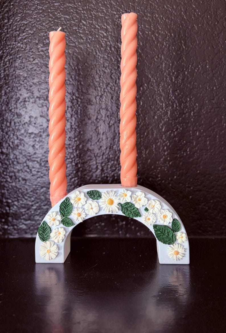 Blue and White Floral Arch Candle Holder - Etsy