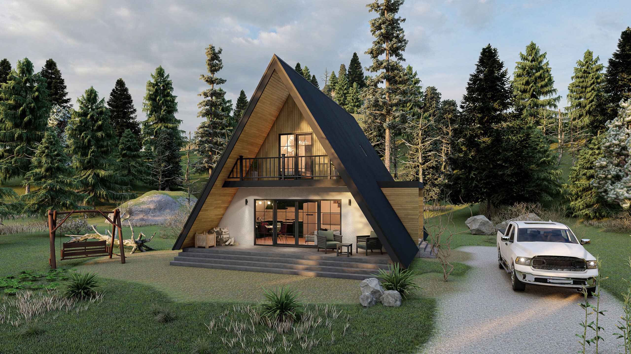 Two-story A-frame House Plans With 3 Bedrooms - Etsy UK