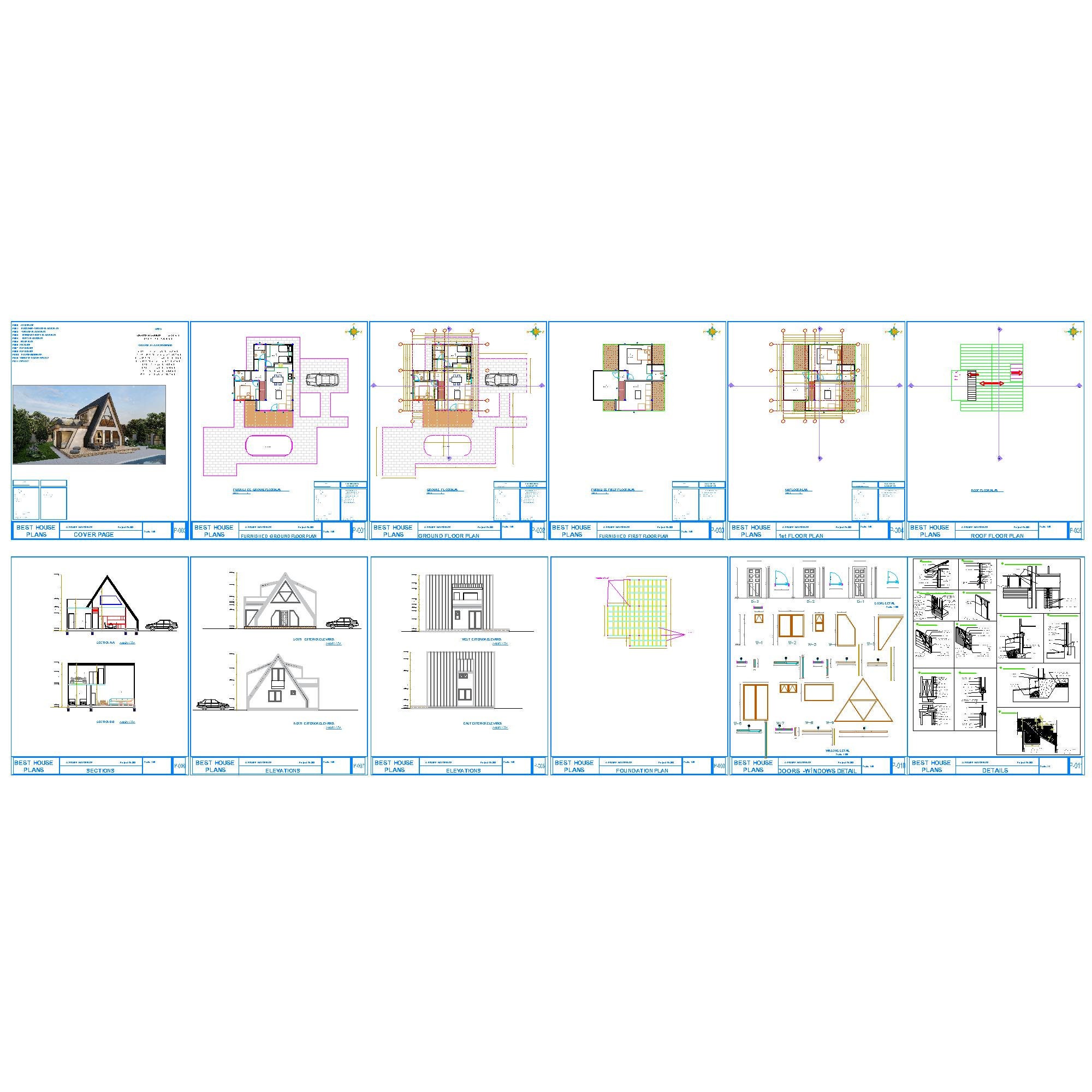 28' X 32' Modern A Frame Cabin Plans PDF, 3 Bed With Loft - Etsy