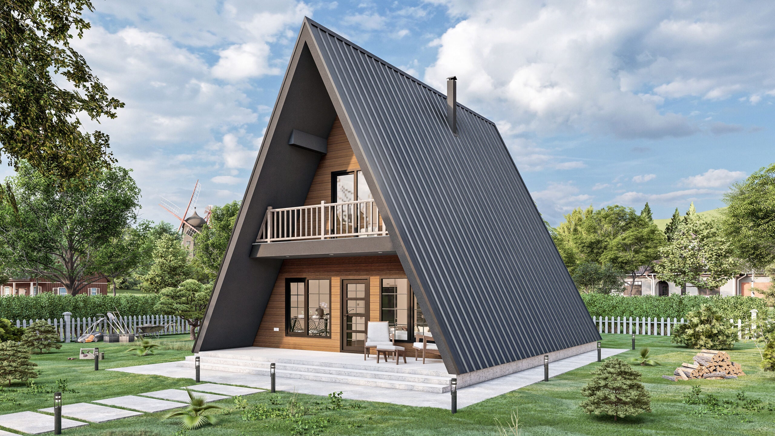 23' X 34' A-frame Cabin Plans, Architectural Design 1325 SF Blueprint ...