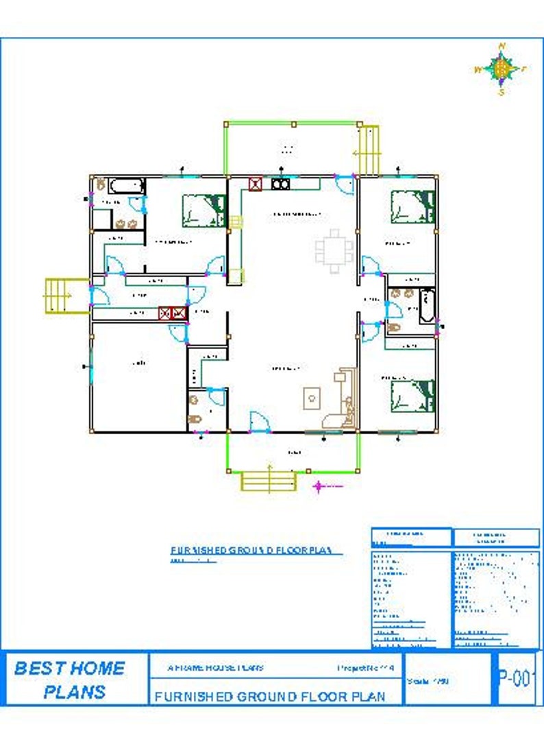 Single Story Cottage House Plans, Modern Cottage Blueprints - Etsy