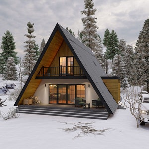 Two-story A-frame House Plans With 3 Bedrooms - Etsy UK