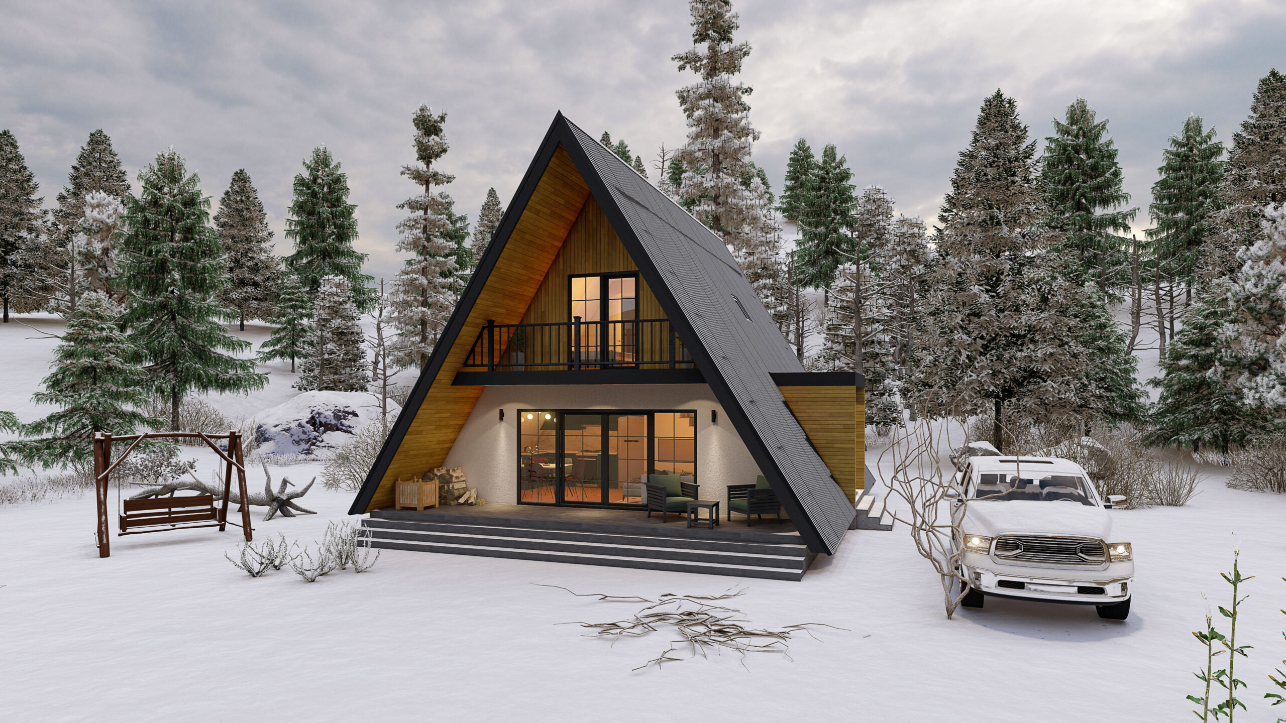 Two-story A-frame House Plans With 3 Bedrooms - Etsy UK