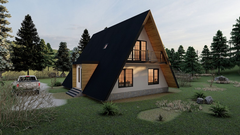 Two-story A-frame House Plans With 3 Bedrooms - Etsy UK
