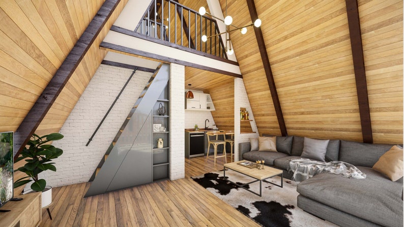 A-frame House Architectural Plans, Large A Frame Blueprint PDF - Etsy
