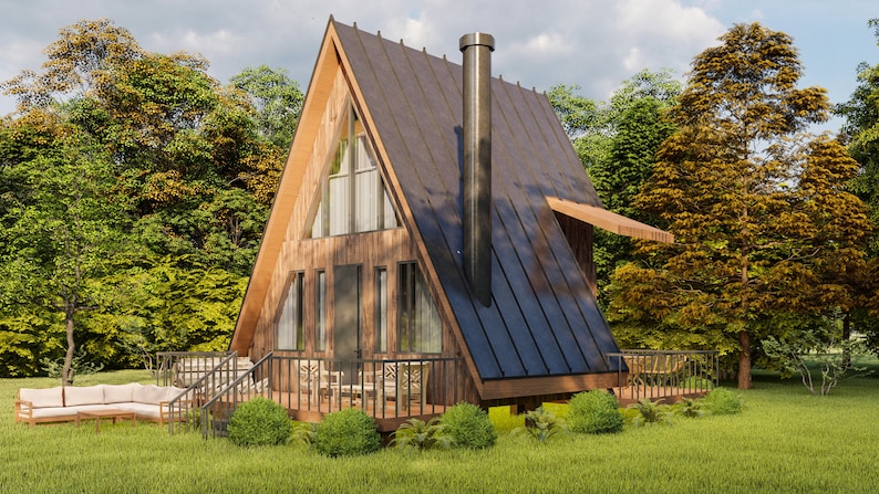 Tiny A Frame House Plans, A-frame Diy Blueprint - Etsy