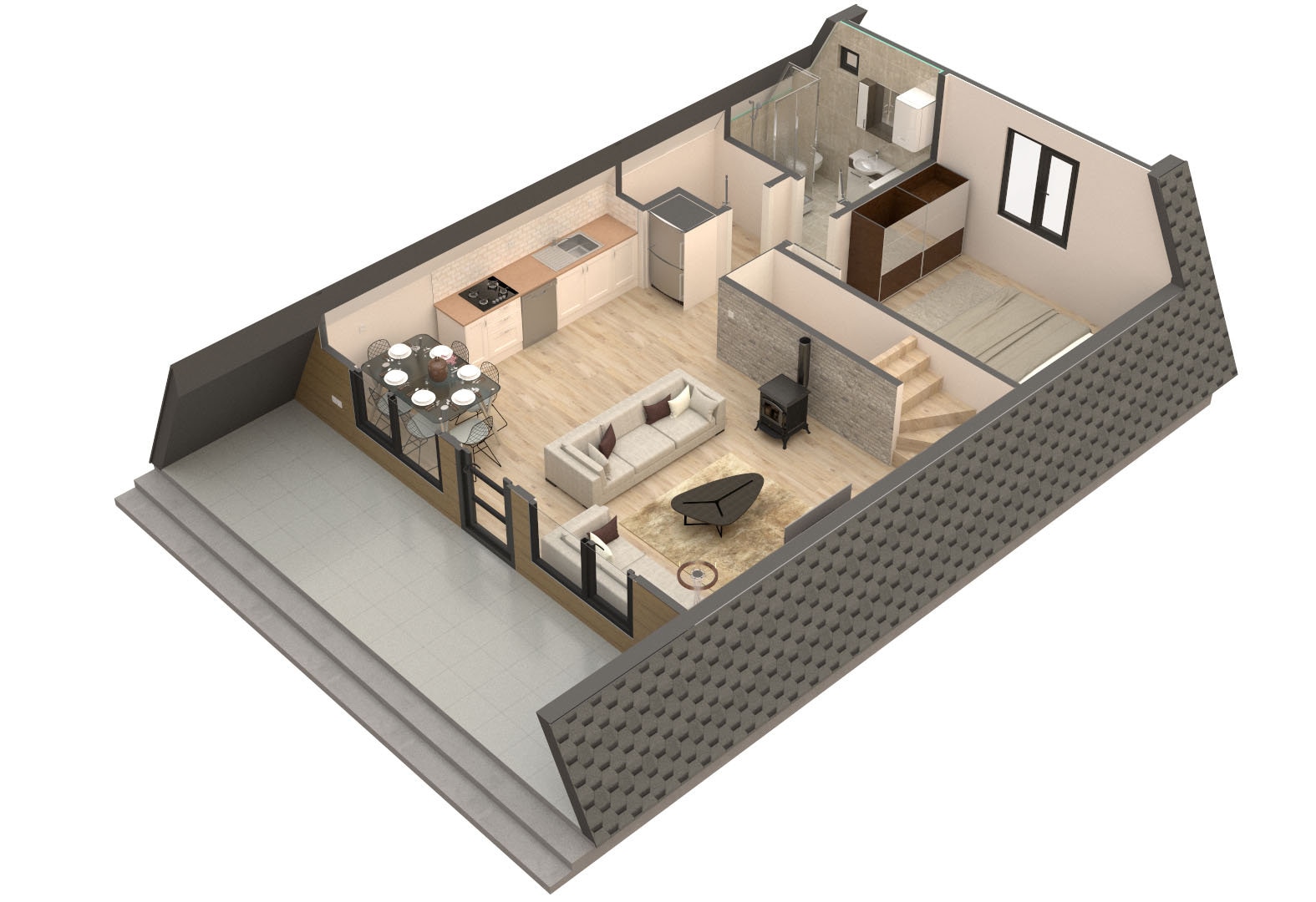 23' X 34' A-frame Cabin Plans, Architectural Design 1325 SF Blueprint ...