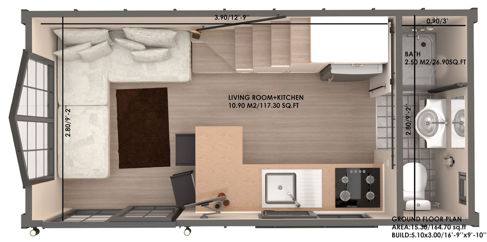 Tiny House Cabin Plan, Prefab Tiny House Blueprint - Etsy