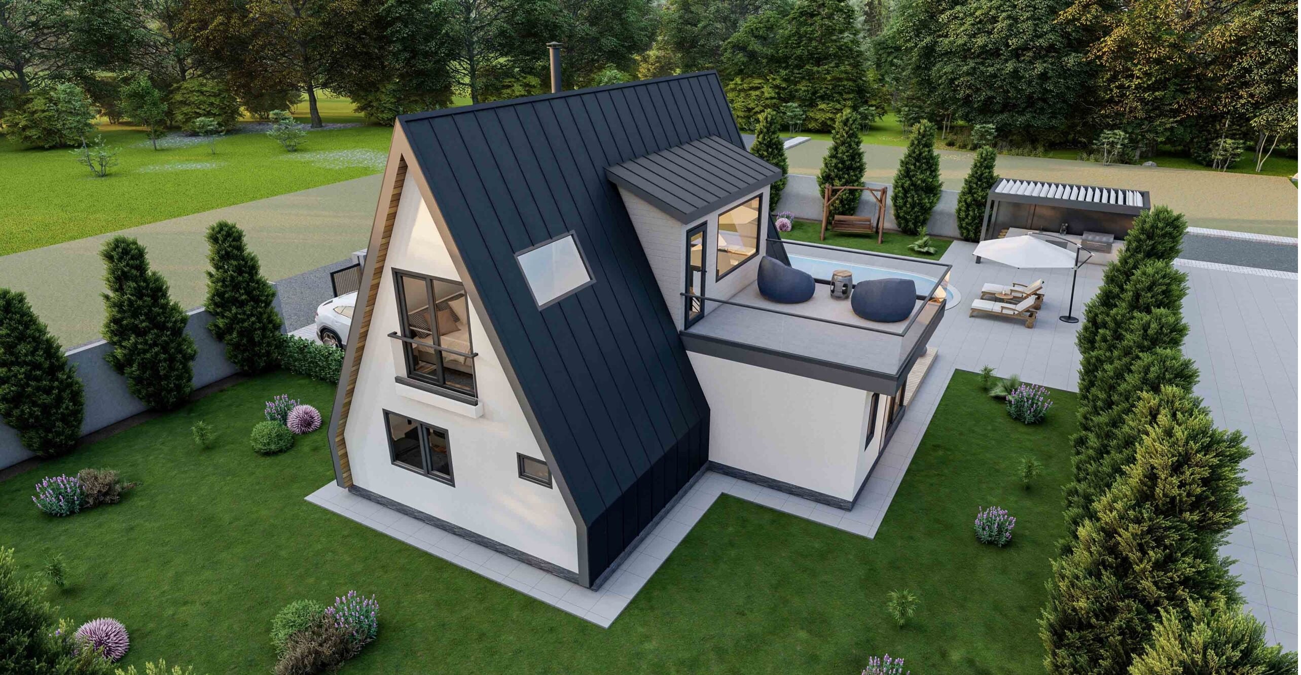 28' X 32' Modern A Frame Cabin Plans PDF, 3 Bed With Loft - Etsy Canada