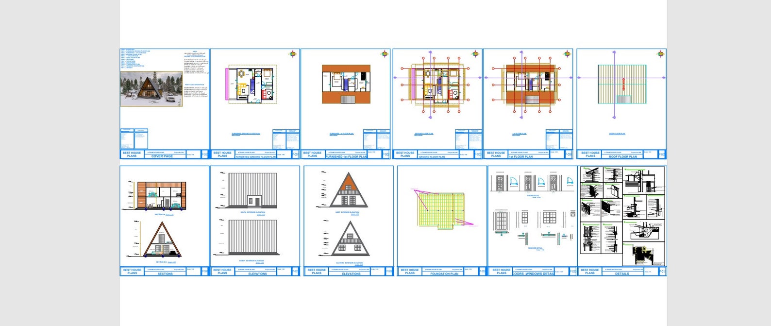 Two-story A-frame House Plans With 3 Bedrooms - Etsy