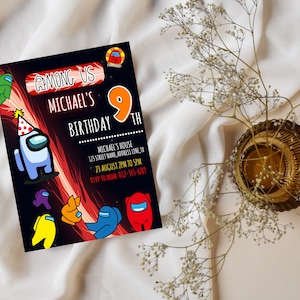 Among Us Party Invite | Editable and Personalized Among Us Invitation ...