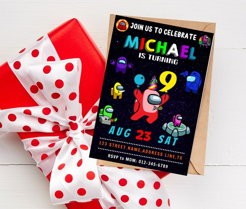 Among Us Birthday Invitation | Editable Among Us Party Invite | Digital ...
