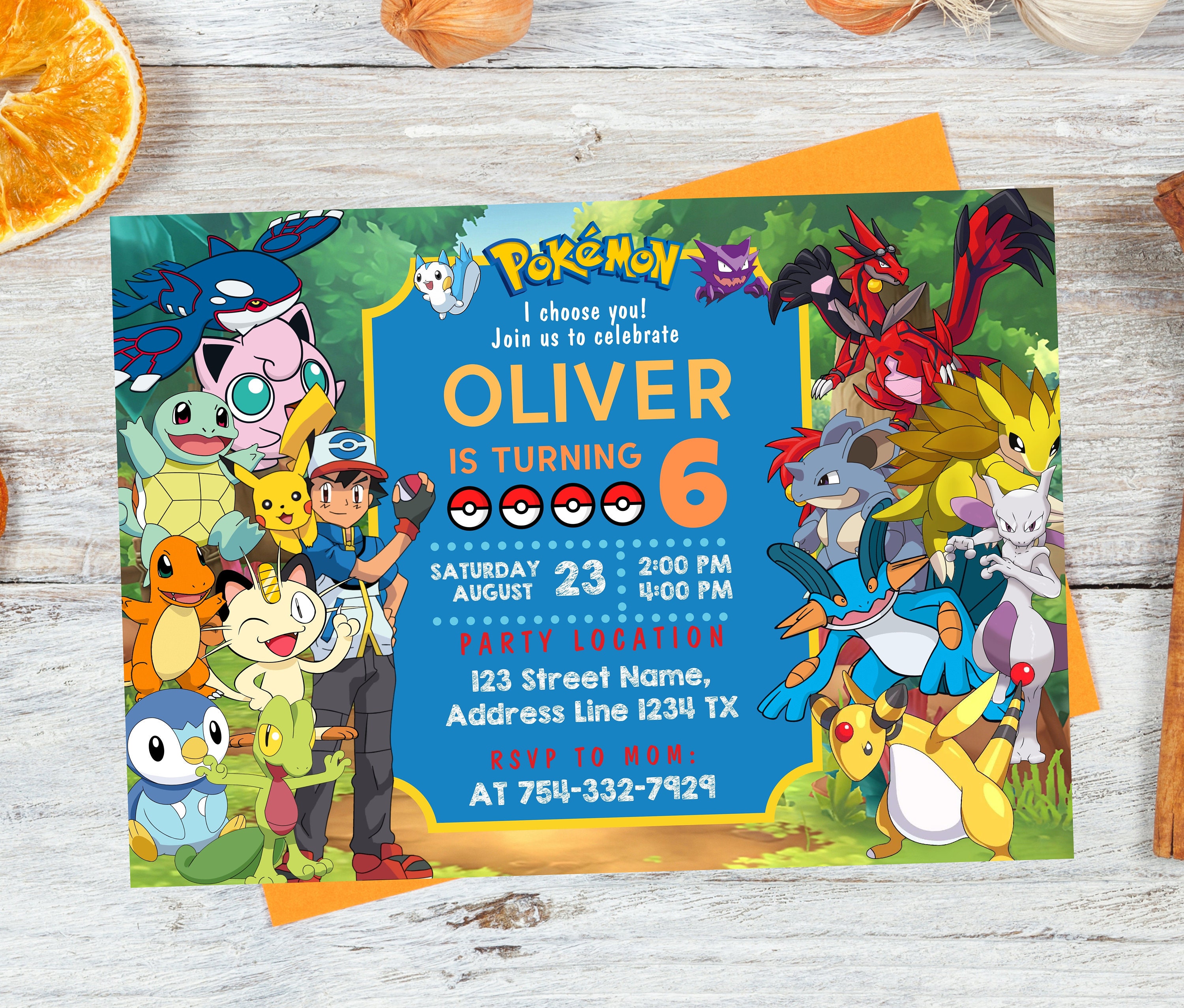 Editable Pokemon Invitation Printable Pokemon Birthday Party - Etsy ...