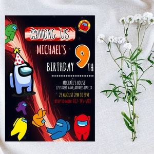Among Us Party Invite | Editable and Personalized Among Us Invitation ...
