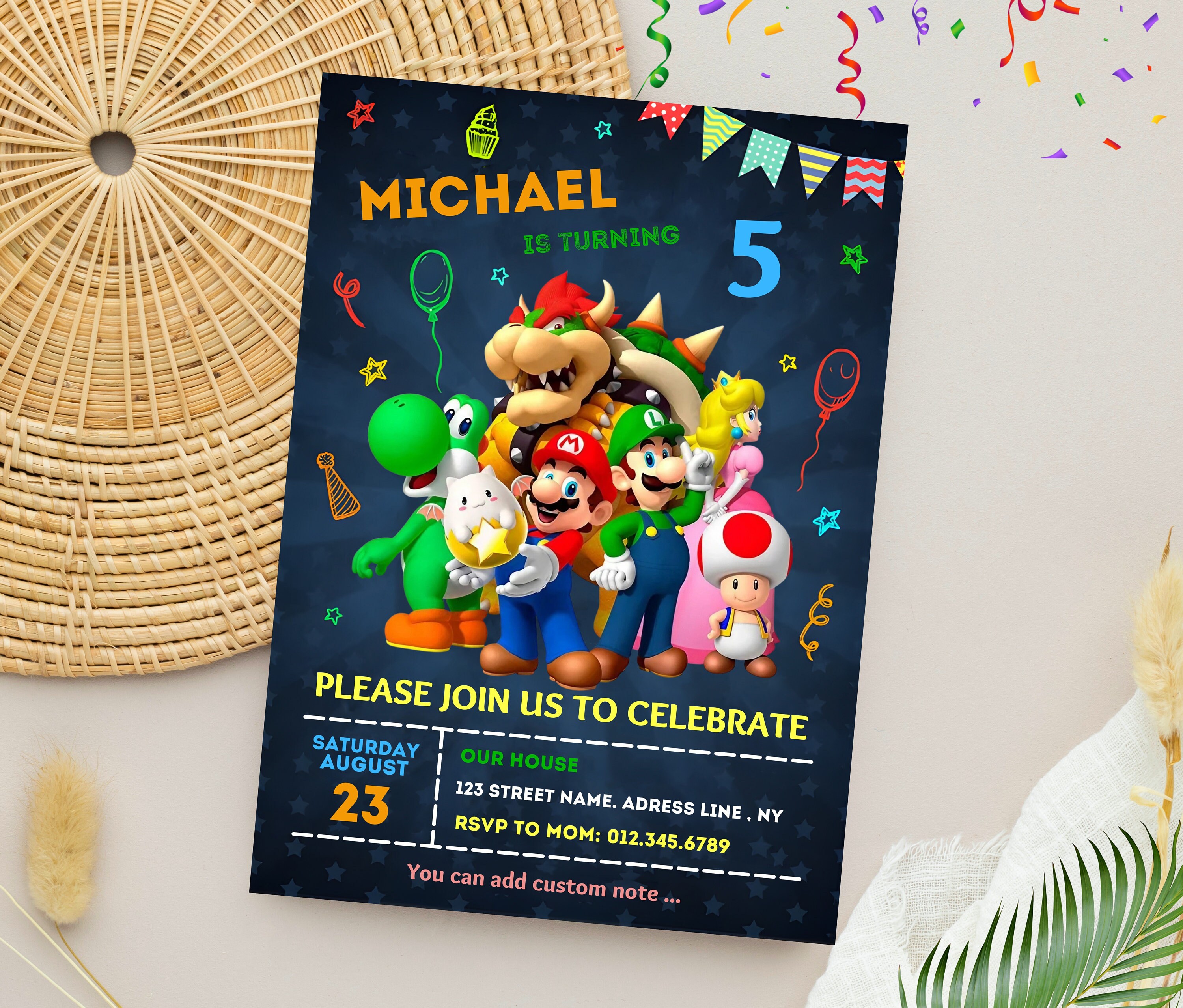 Super Mario Birthday Invitation Mario Birthday Party - Etsy Australia