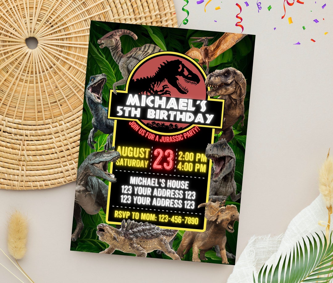 Editable Dinosaur Party Invite | Dinosaur Birthday Invitation | Digital ...