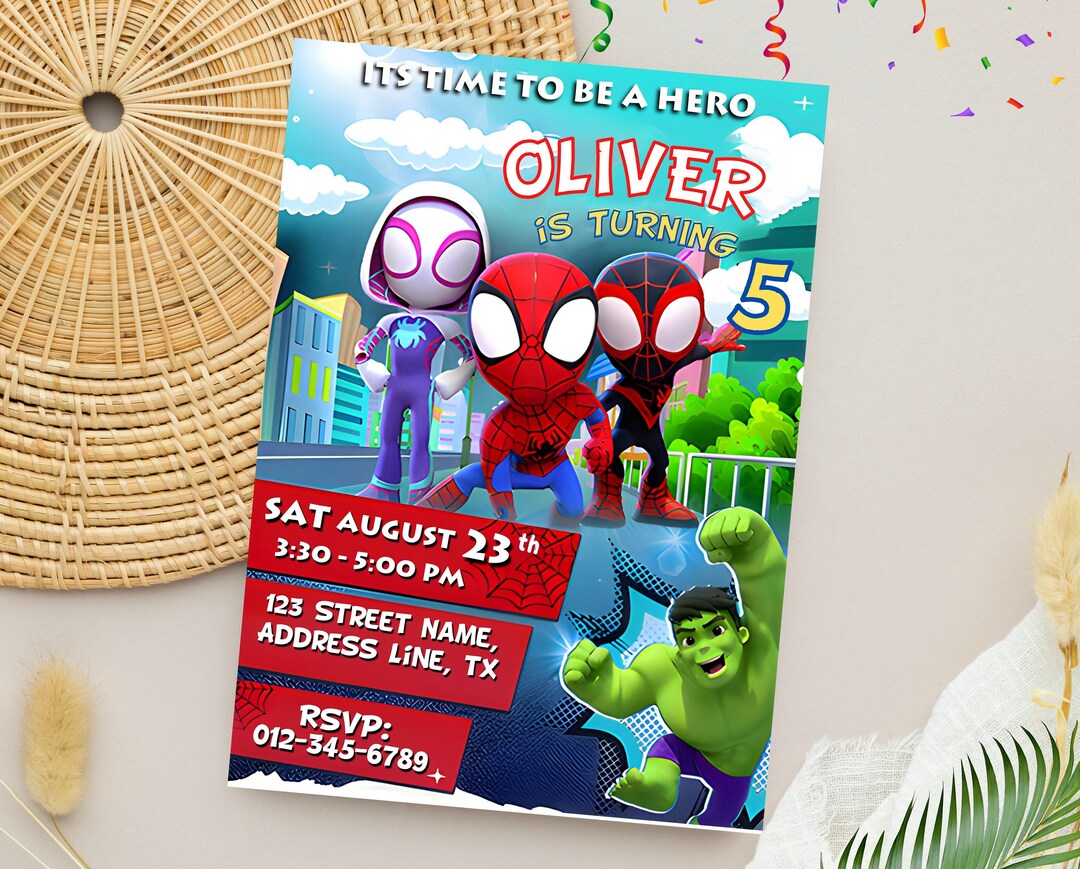 Spidey Invitation Editable Spidey and His Amazing Friends - Etsy
