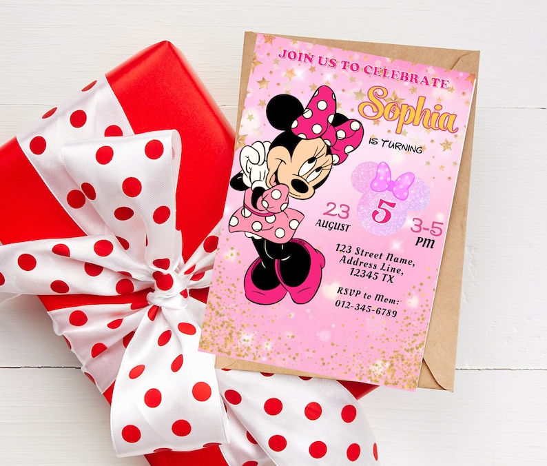 Editable Minnie Mouse Invitation Minnie Mouse Birthday Party - Etsy