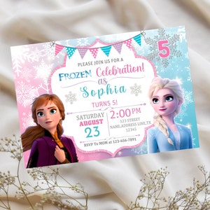 Editable Frozen Birthday Party Invite | Frozen Birthday Invitation ...