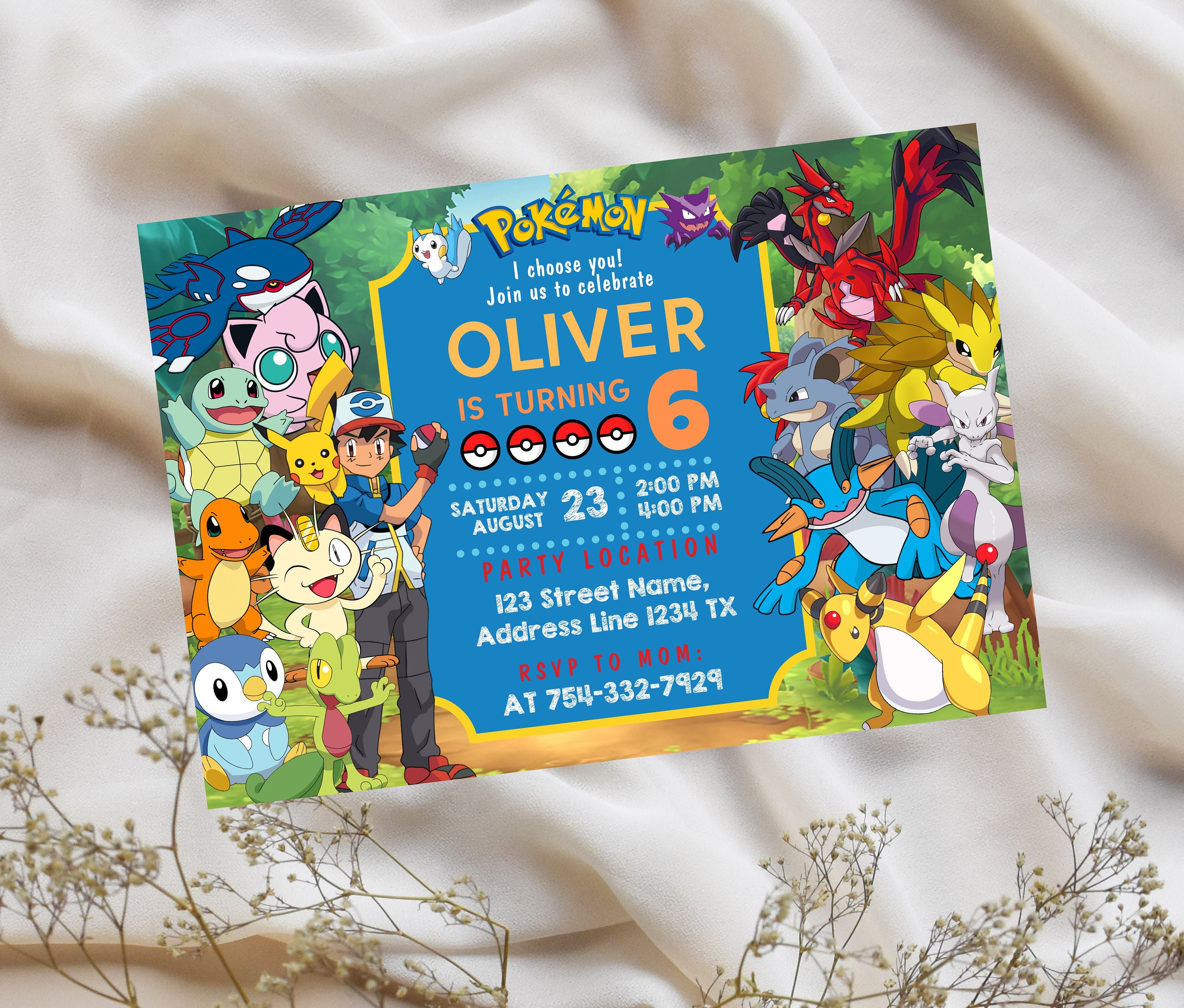 Editable Pokemon Invitation Printable Pokemon Birthday Party - Etsy ...