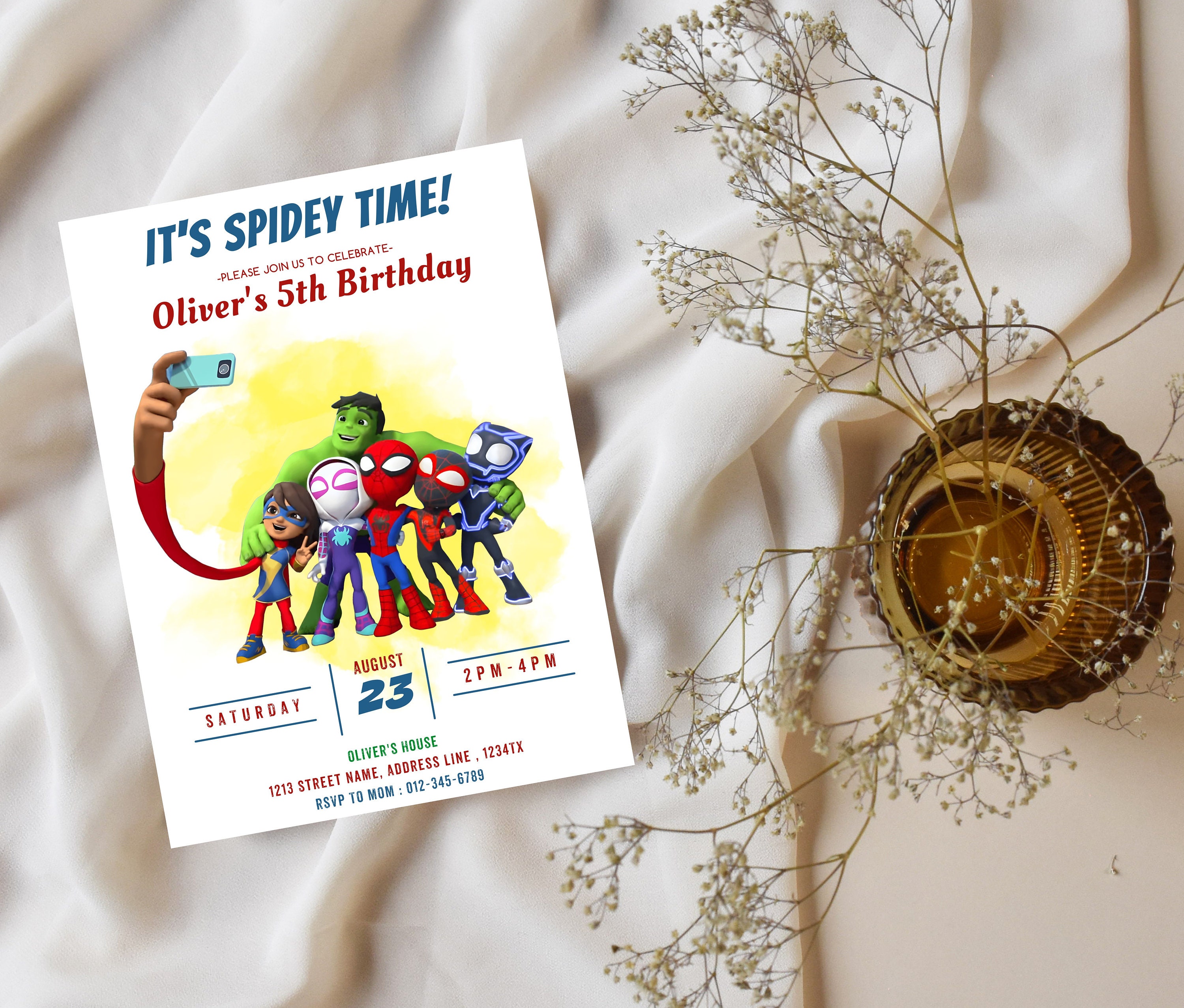 Editable Spidey Birthday Invitation | Spidey and His Amazing Friends ...