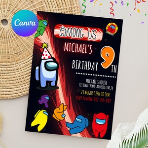 Among Us Party Invite | Editable and Personalized Among Us Invitation ...