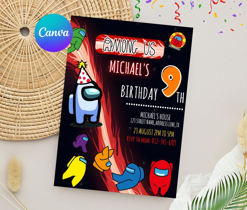 Among Us Party Invite Editable and Personalized Among Us - Etsy