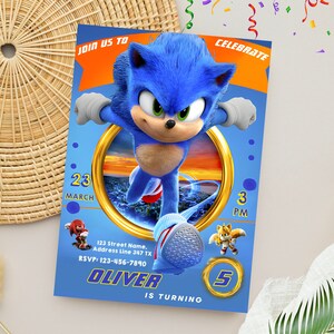 Sonic Invitation | Sonic the Hedgehog Birthday Party Invite | Sonic the ...