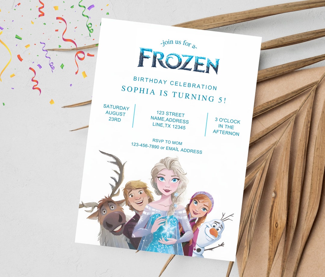 Frozen Birthday Invitation | Editable Frozen Birthday Party Invite ...