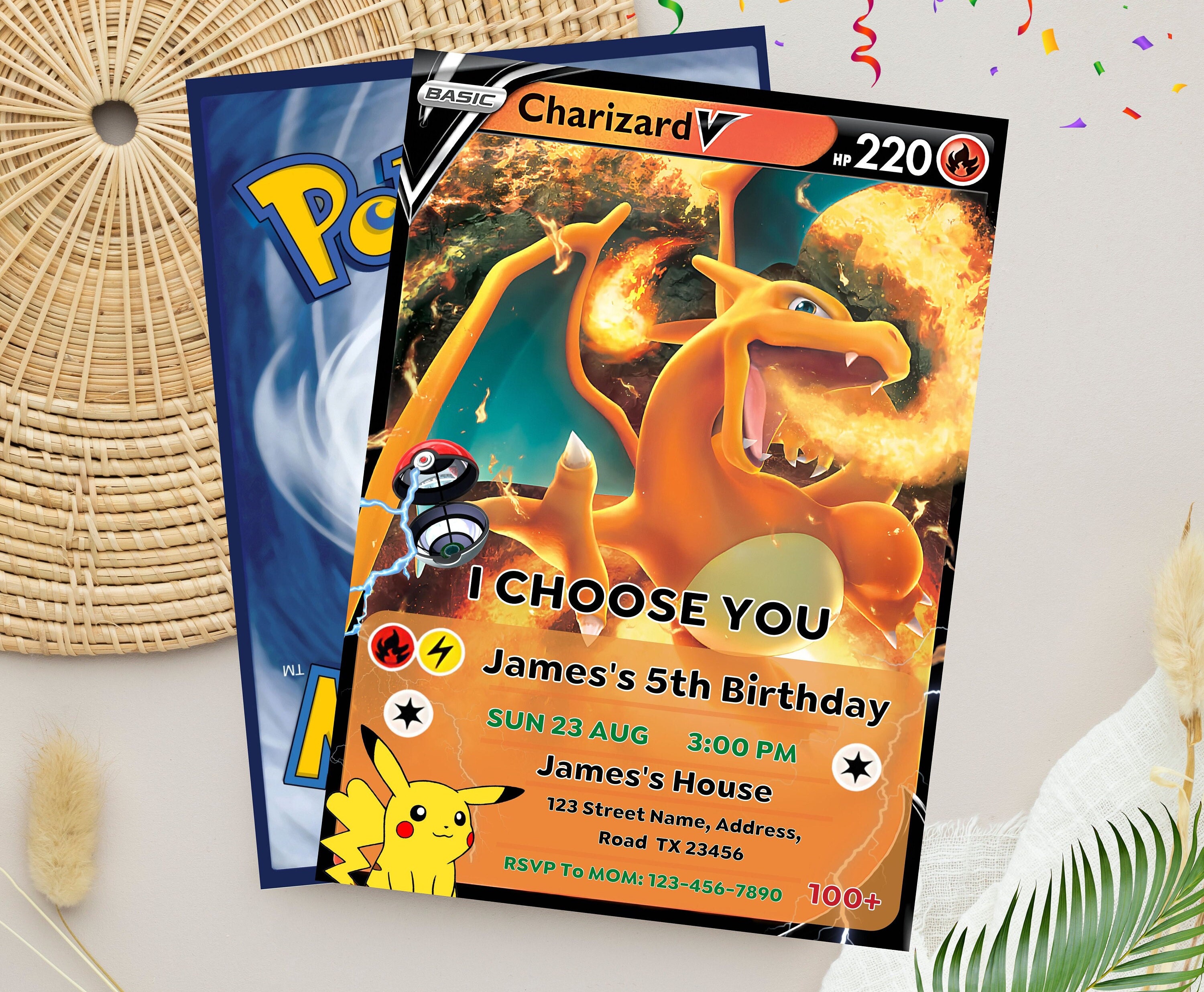 Pokemon Birthday Invitation Pokemon Card Birthday Party - Etsy Australia