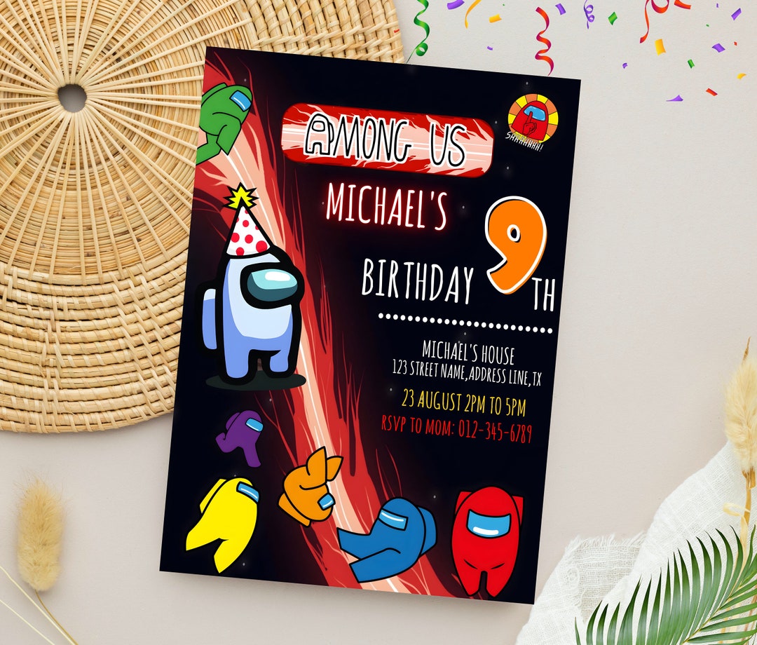 Among Us Party Invite | Editable and Personalized Among Us Invitation ...