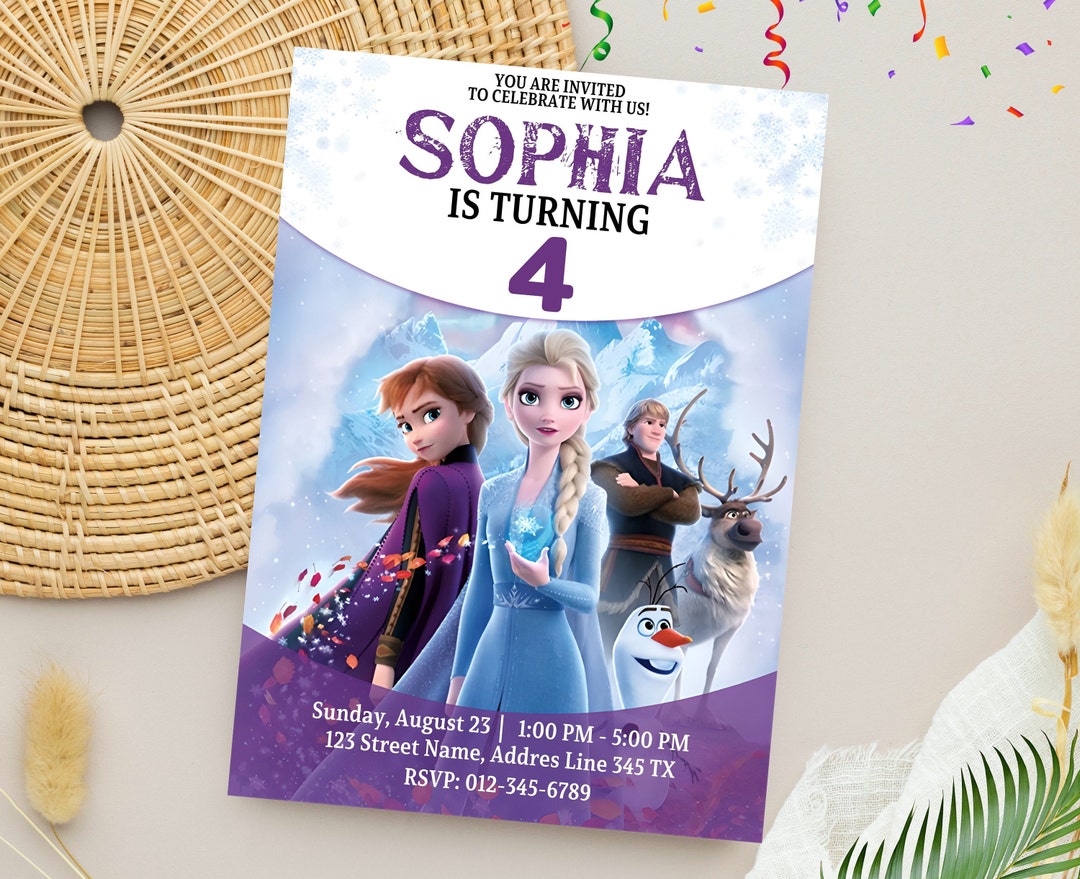 Frozen Invitation | Frozen Birthday Party Invite | Editable Digital ...