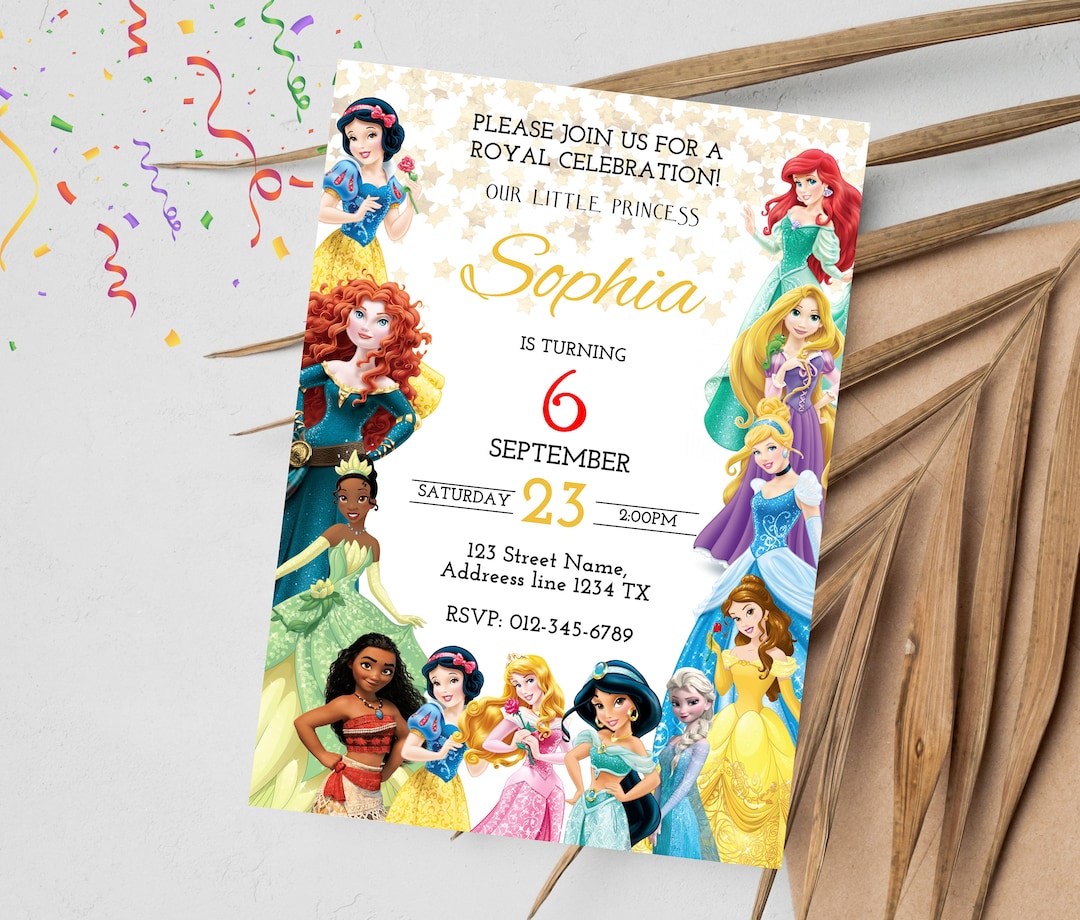 Princess Birthday Party Invitation Princess Invitation Editable and ...
