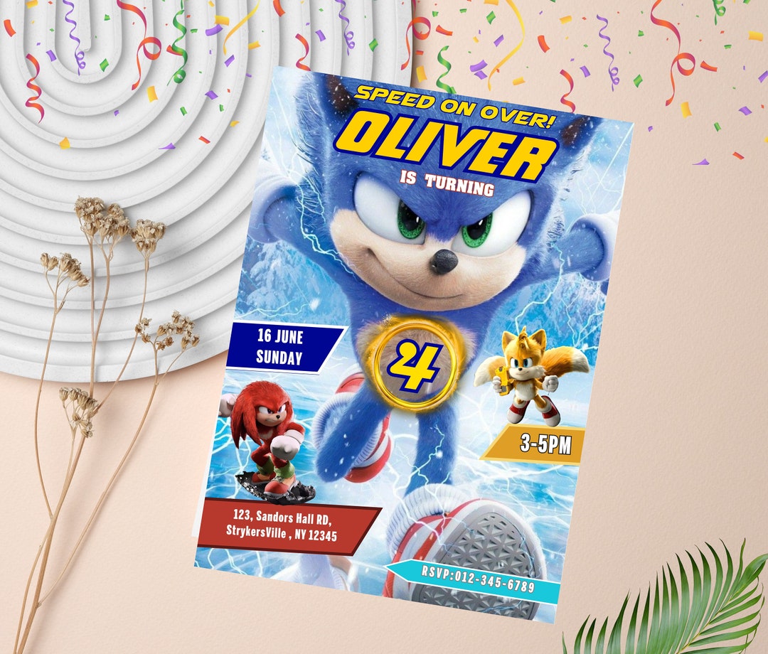 Sonic Invitation | Editable Sonic the Hedgehog Birthday Invitation ...